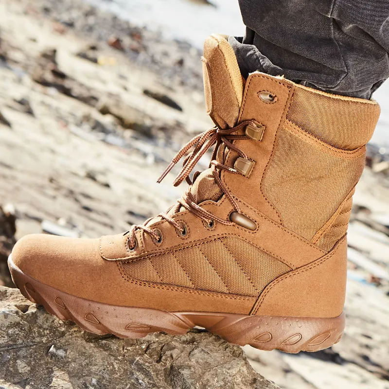 Tan Combat Boots With Spikes