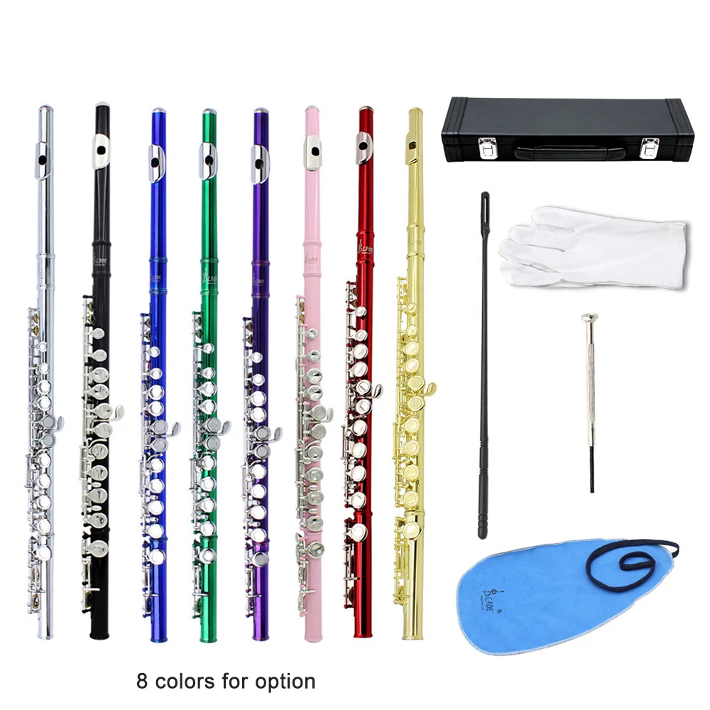 Western Concert Flute Cupronickel Plated 16 Holes C Key Flute Woodwind ...