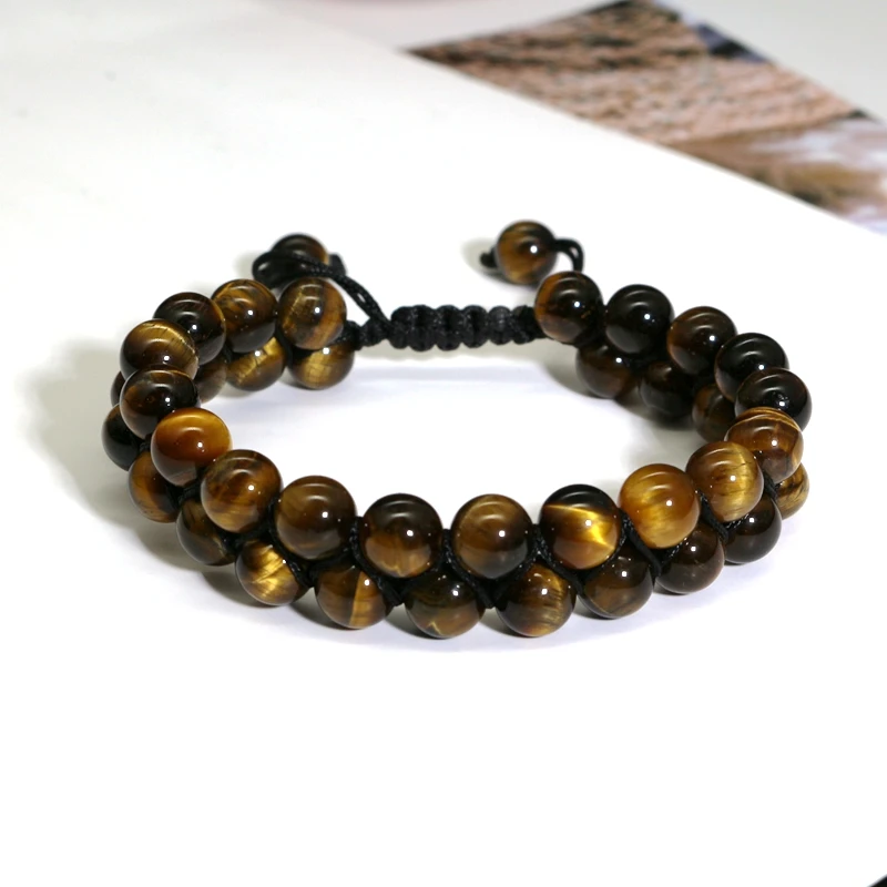 Hot 8mm Yellow Tiger Blue Tiger Red Tiger Eye Double Layer Creative ...