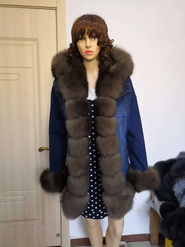 파카 여성 2019 겨울 파카 모피 후드 모피 내부 파카 렉스 토끼 모피 여우 재킷 리얼 모피 코트 여성 겨울 코트리얼 퍼