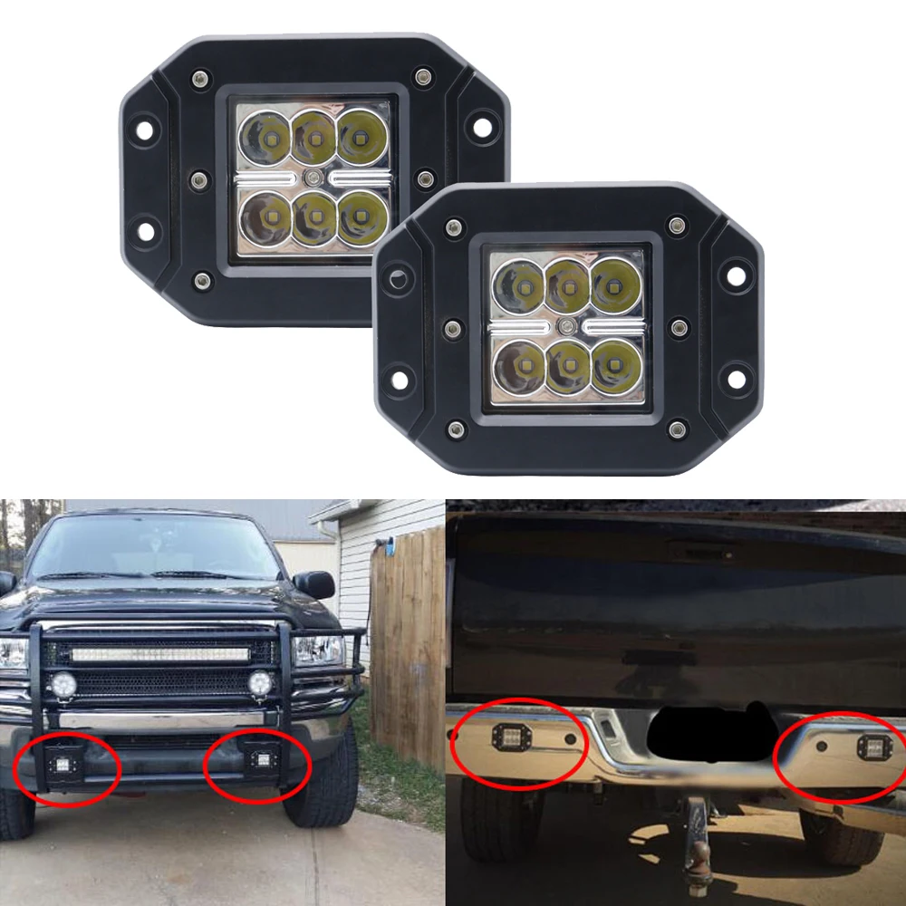2018 New 18W LED Work Light Motorcycle Tractor Boat Off Road Truck SUV ...