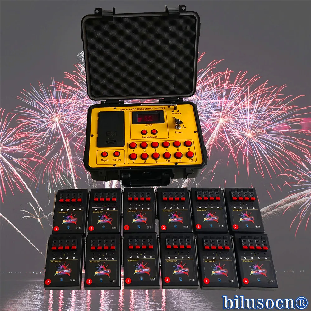 BILUSOCN-Free-Shipping-Wireless-1200-Group-48-Cues-Fireworks-Firing ...