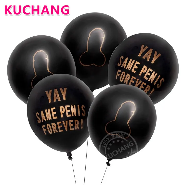 10pcs Lot Same Penis Forever Latex Balloon Bridal Shower Gold Penis