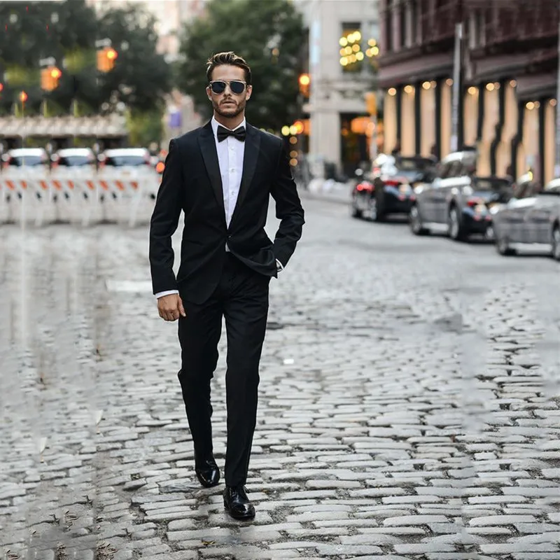 Black Suit Men Blazer Formal Night Men Suit With Pants Tuxedo Dinner ...