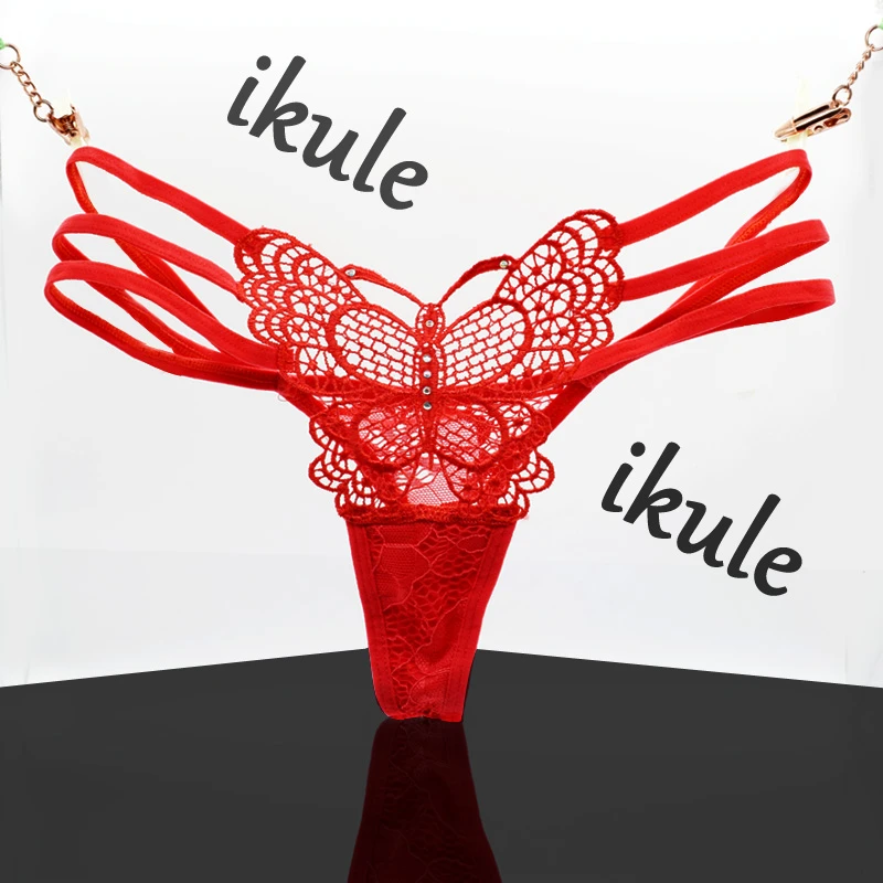 New G String Sexy Women's Underwear Butterfly Embroidery Transparent Sexy Panties Thong Female ...