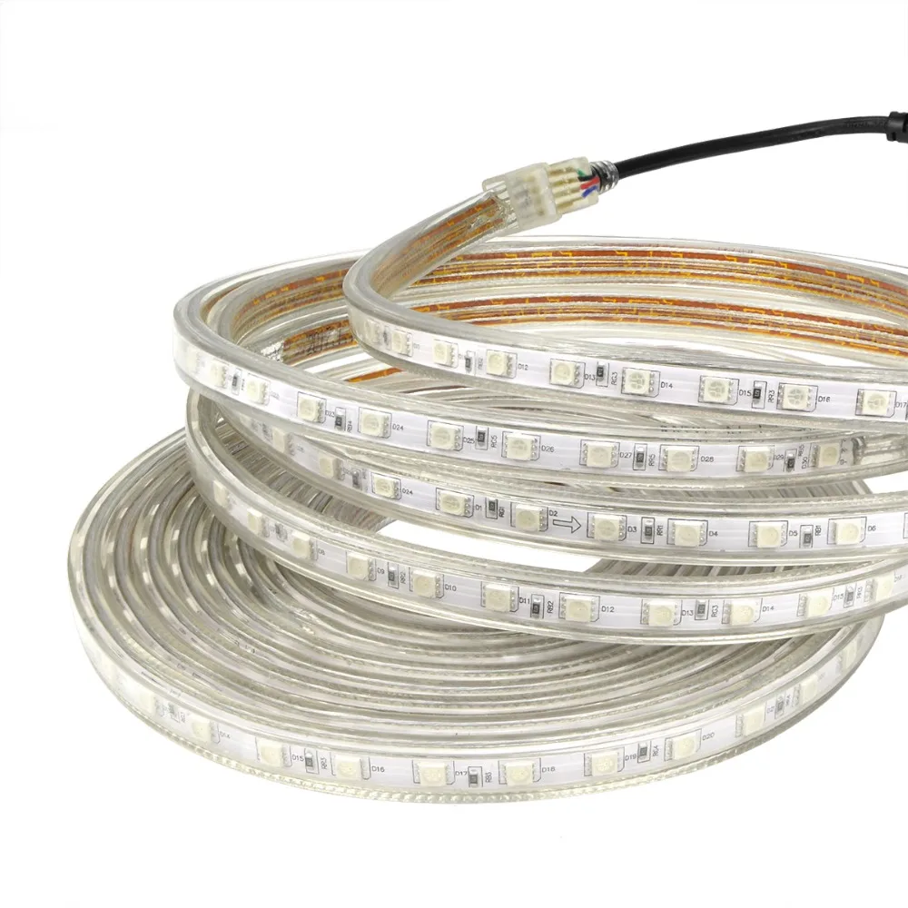5050 LED RGB Strip AC 220V Ruban LED IP68 Waterproof Outdoor Tira ...