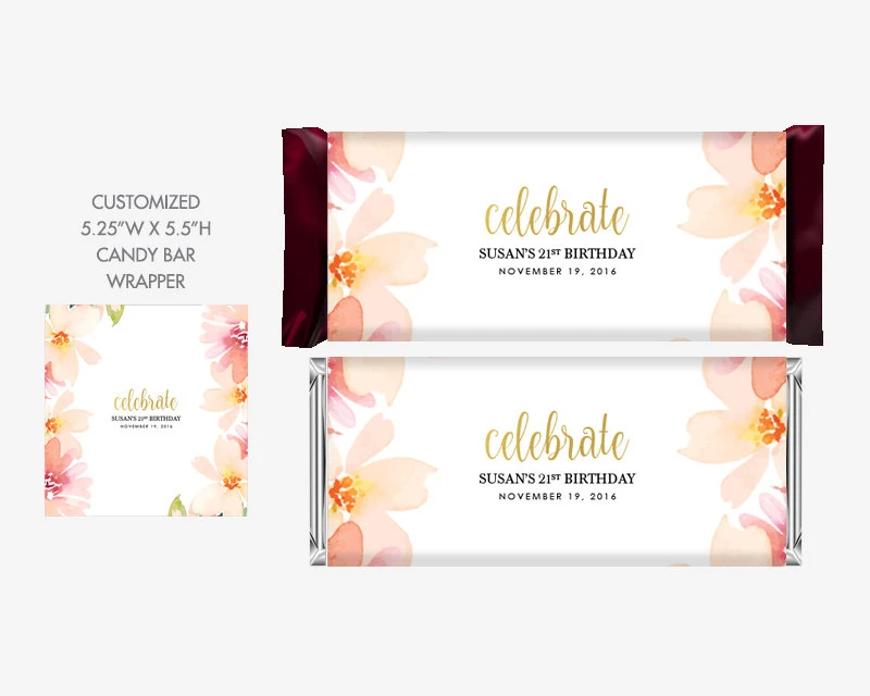 48* Personalized Candy Wrapper Supplies Wedding Chocolate Bar Wrappers ...