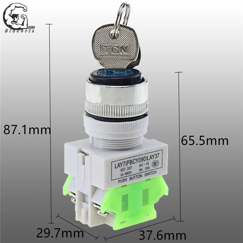 LAY37 11y2 lay7 11y/2 lay37 11y/2 Key rotary switch 2position/3position push button switch 2 NO ...