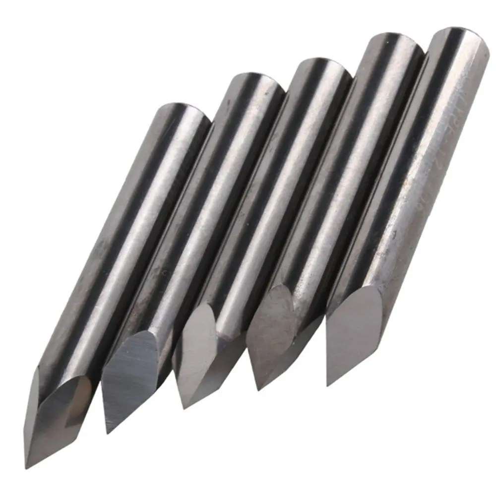 Silver Carbide Steel 60 Degree 6mm Cnc Router Triangular Pyramid Engraving Bits Pack Of 5 In