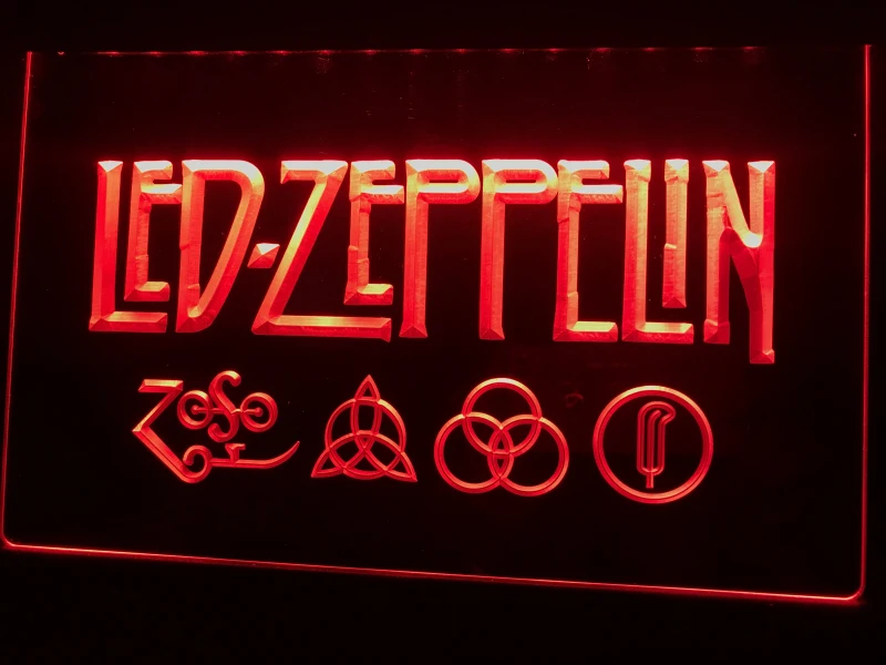 C002b Led Zeppelin Rock n Roll Punk Neon Light Signs -in Plaques ...