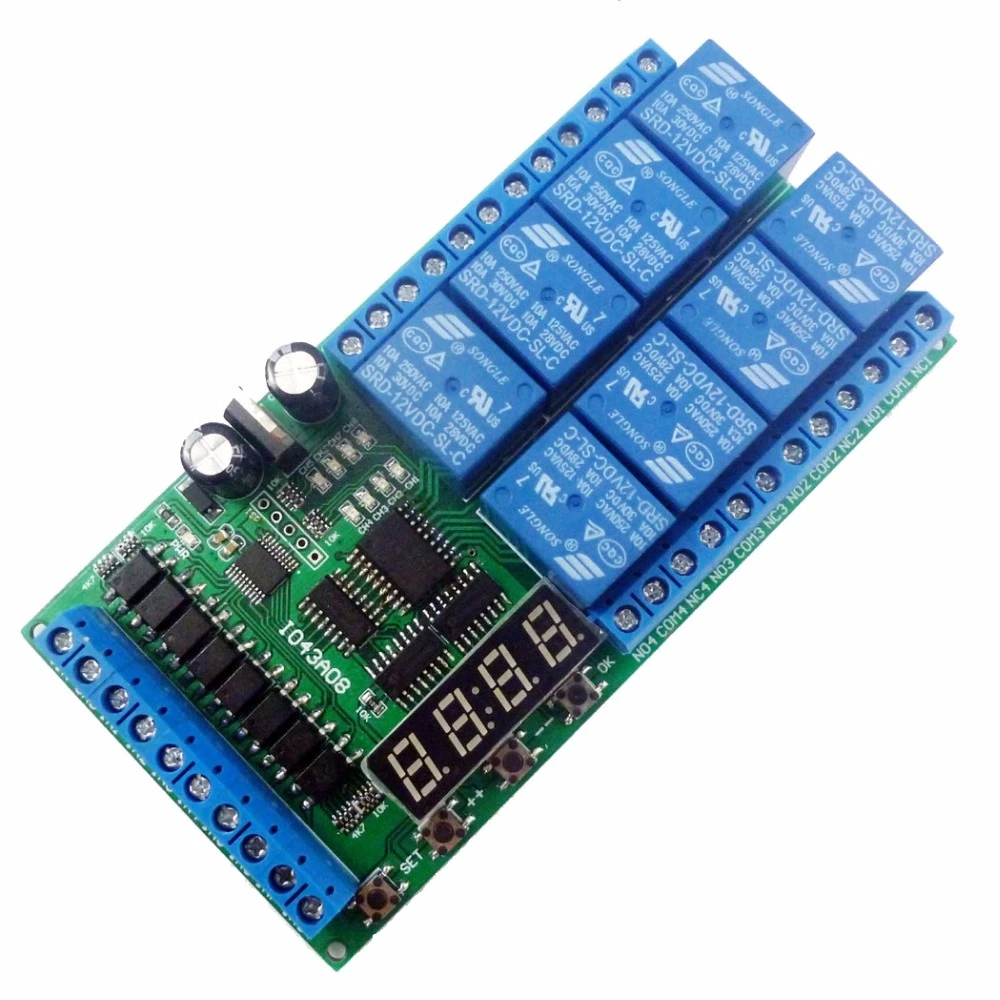Dc 12v 8 Channels Multifunction Timer Delay Relay Board Time Switch ...