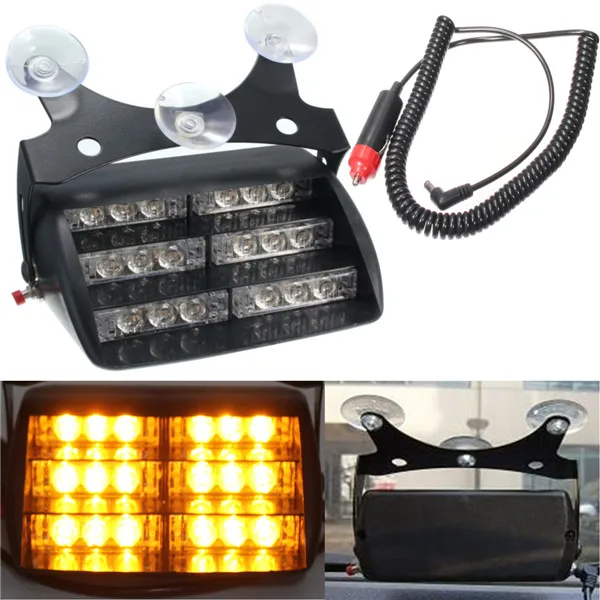 02005 video DC12V Safety emergency light Car 18 LED Warning Light ...