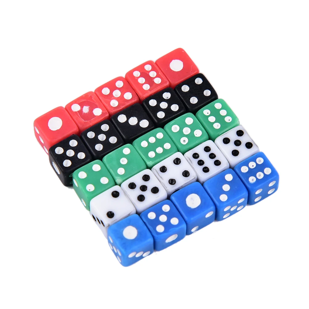 20PCS 5mm Standard Dice Set D6 Acrylic For Playing Game Small Dice 
