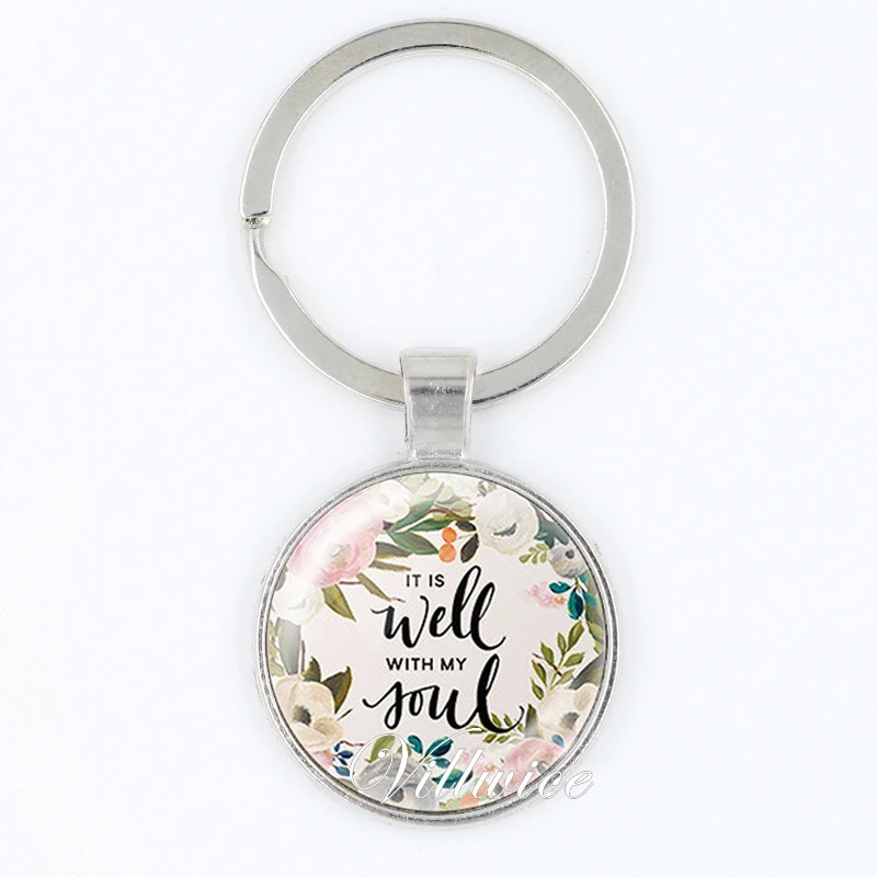 Wisdom Bible Verse It is well with MY Soul Lettering Key Chains Quote ...