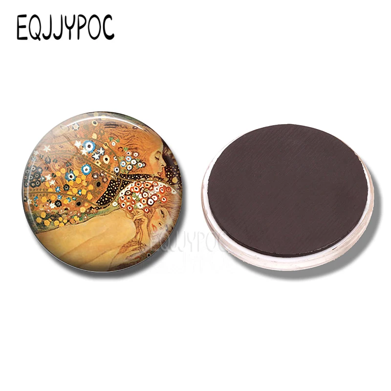 GUSTAV KLIMT – aimants pour réfrigérateur 30MM, jolie fille, en verre ...