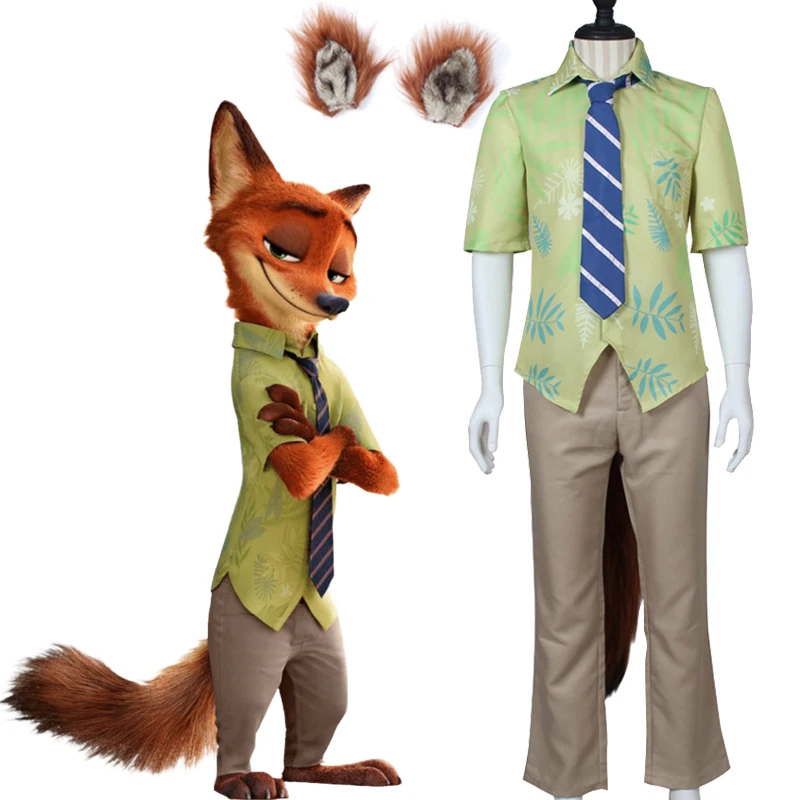 Zootopia Cosplay costume nick wilde shirt pants cosplay accessories ...