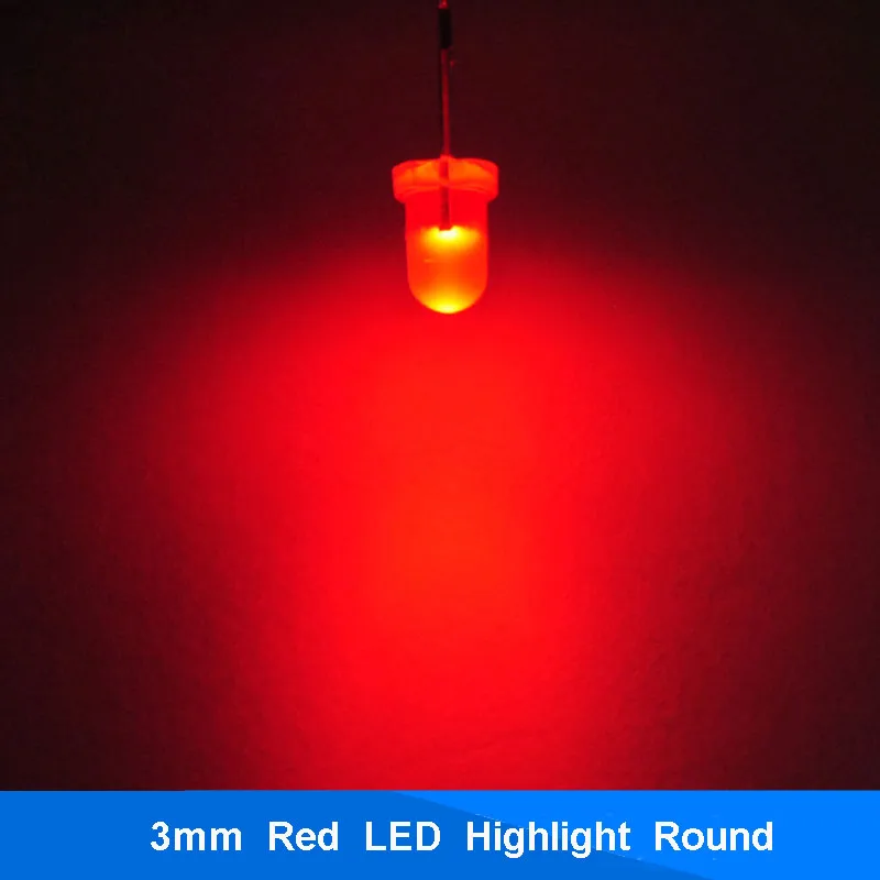 Mini diodo LED de 3mm, Color rojo, Ultra brillante, redondo, DIP, 3mm ...