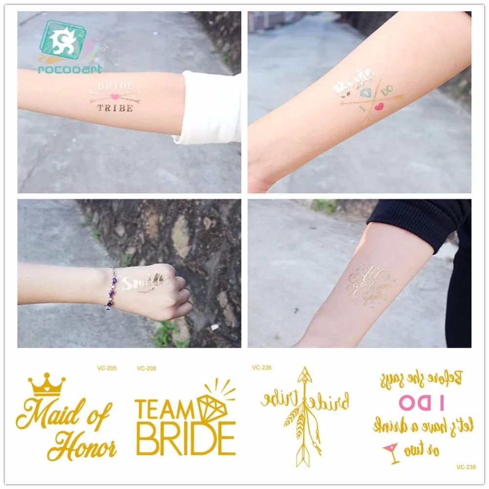 Rocooart-Bride-Team-Temporary-Tattoo-Bachelorette-Party-Flash-Taty ...