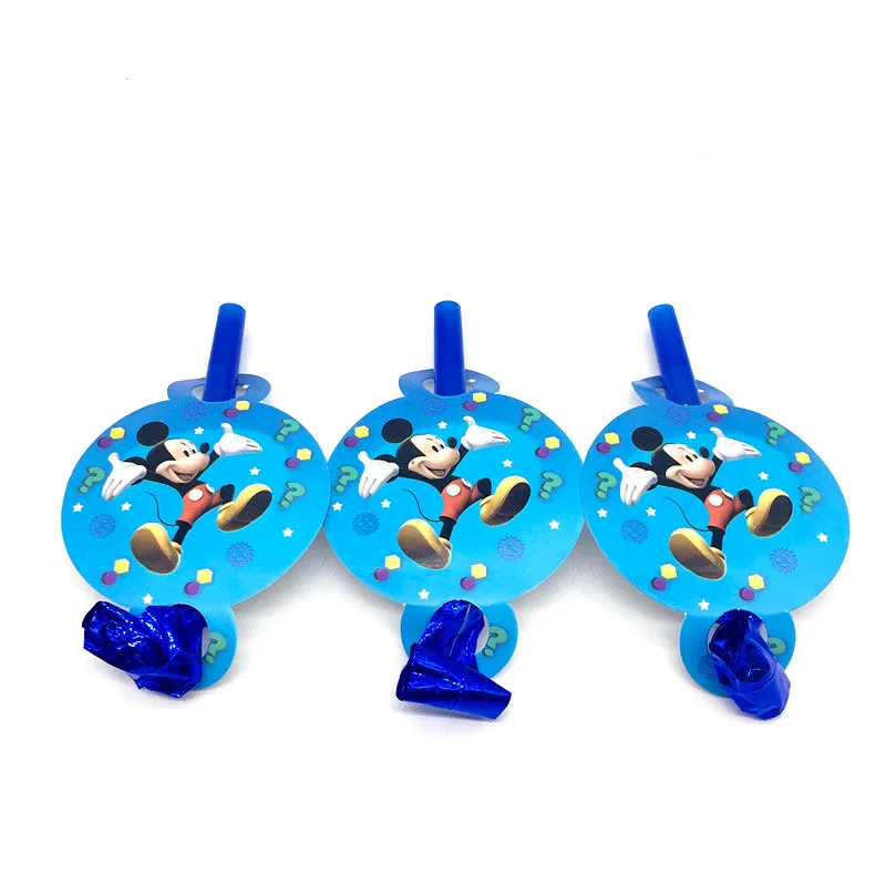 6PCS Cartoon mickey mouse Theme Blow out Party Noise Maker Baby Happy ...