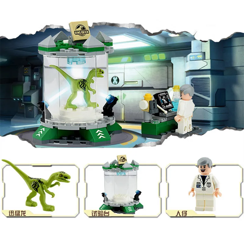 Jurassic World Park Dinosaur Raptor Velociraptor Laboratory Dino Model ...