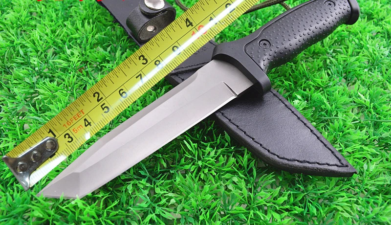 Square 5Cr13Mov TI Fixed Blade Camping Straight Tactical Knife Hunting ...