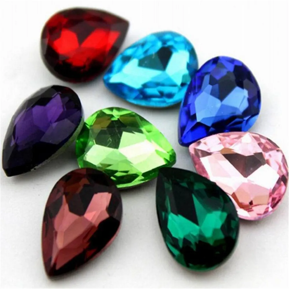 MHS-SUN-Loose-Crystal-Rhinestones-Drop-Shape-Pointback-Random-Mix-Color ...