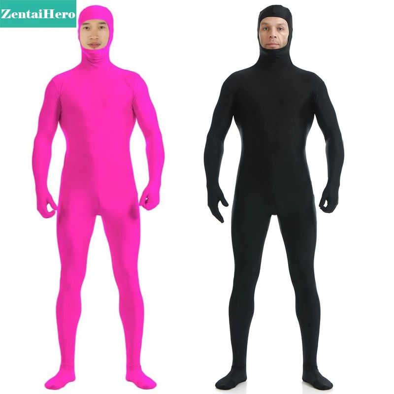 Free Shipping Dhl Adult Sexy Full Body Pink And Black Lycra Spandex