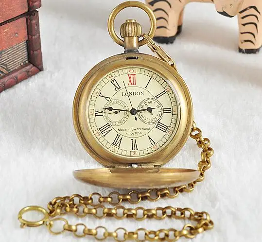 MEN-Bronze-Vintage-Retro-Copper-Watch-Men-Alloy-Mechanical-Pocket-Watch ...