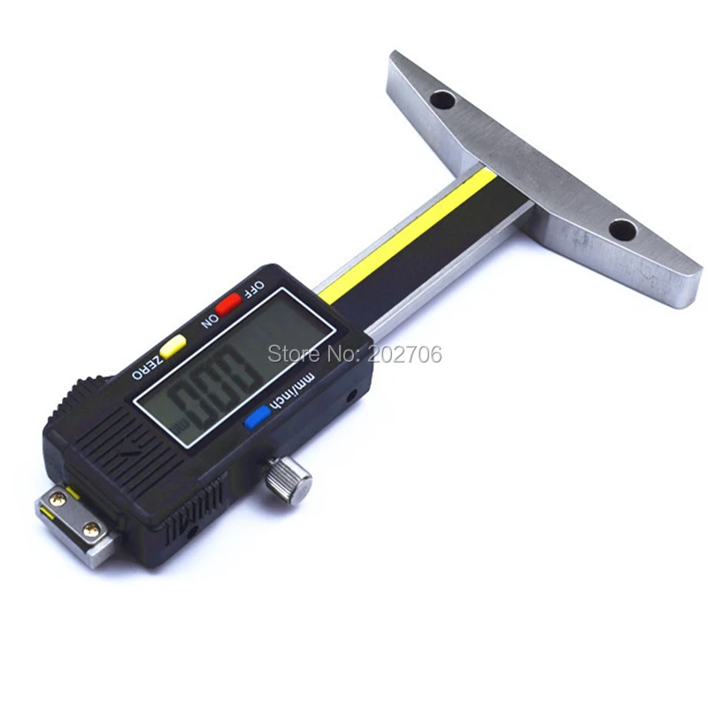 0-50mm Digital Depth Gauge with Slim Rod electronic tire tread depth ...