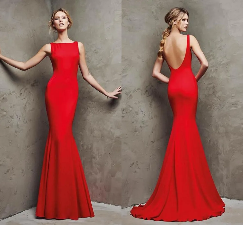 Red Formal Evening Gowns 2015 Cheap Backless Evening Dresses Mermaid ...