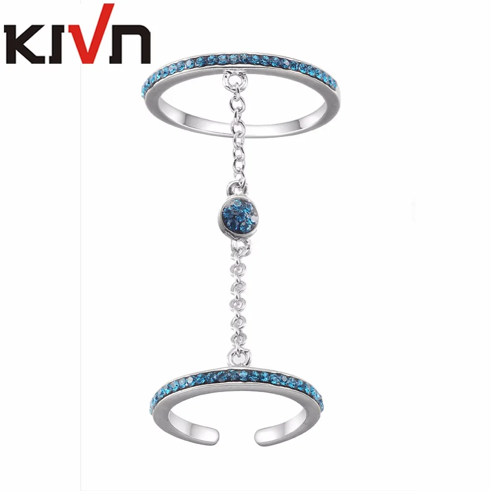 KIVN, Модная бижутерия, связанная цепочка, крошечные нежные кольца на ...