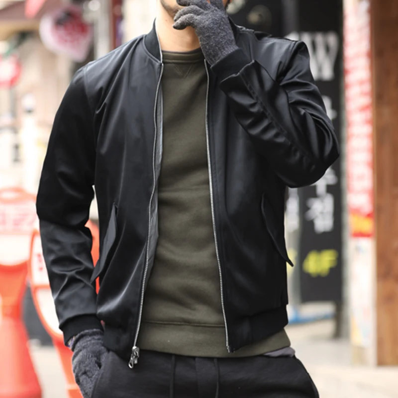 2018 Autumn New Mens Double Sided Pilot Jacket Casual Coat Outerwear ...