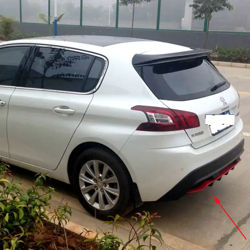 Rear Bumper Spoiler For Peugeot 308 2014 2015 Rear Bumper Lip Diffuser ...
