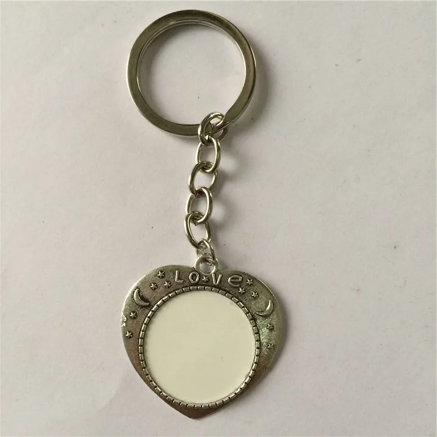 Blank Retro Key Chains For Sublimation Love Heart Key Ring Jewelry ...