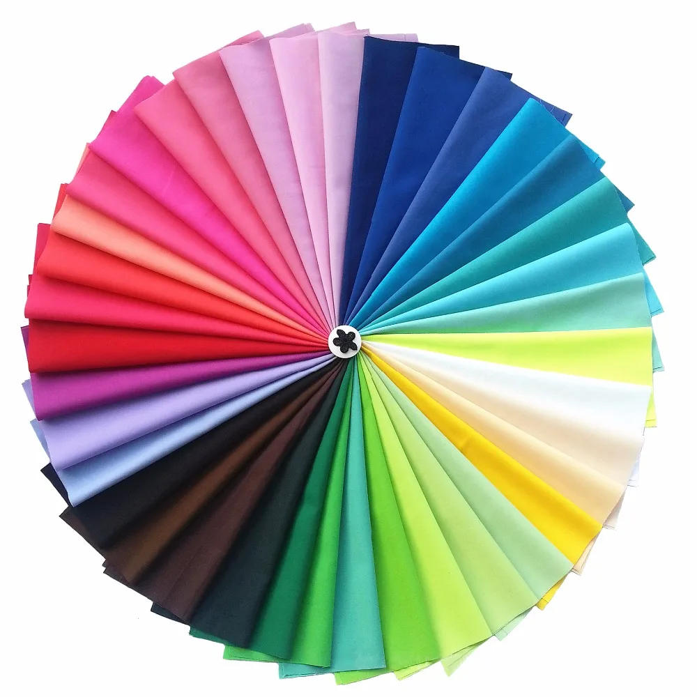 Mix Solid Color Cotton Fabric For Patchwork Sewing Rainbow Fabrics Of ...