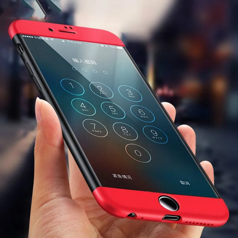 Caja del teléfono para iphone 6s caso 360 grado duro mate pc protección completa del cuerpo de ...