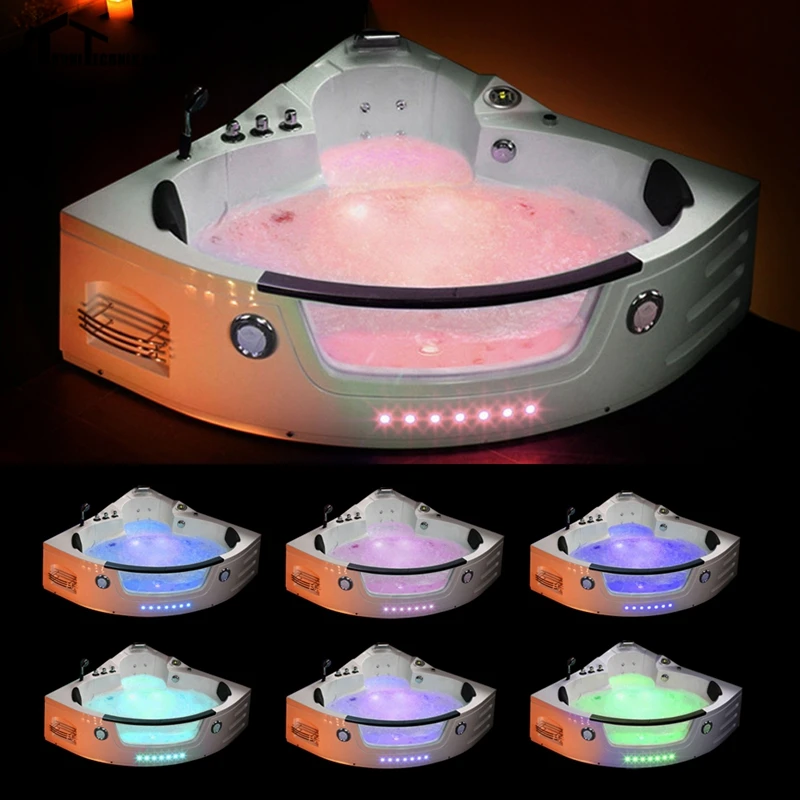 1350mm Whirlpool Bathtub Wall Corner Glass AIR Massage Acrylic ...