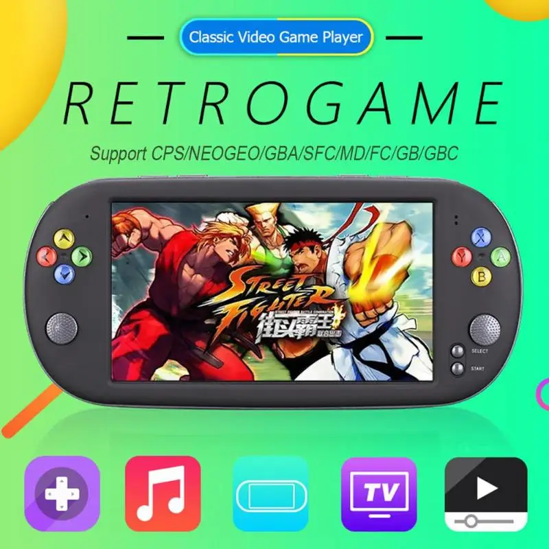 POWKIDDY X16 7 Inch Game Console Handheld Portable 8GB Retro Classic 