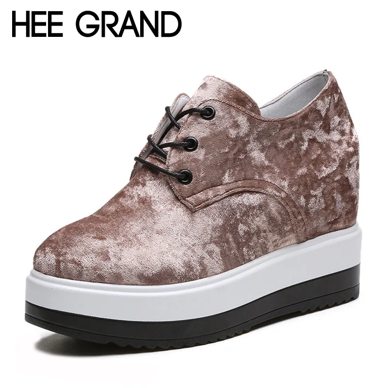 HEE GRAND Velvet Platform Shoes Woman 2017 Height Increasing Wedges ...