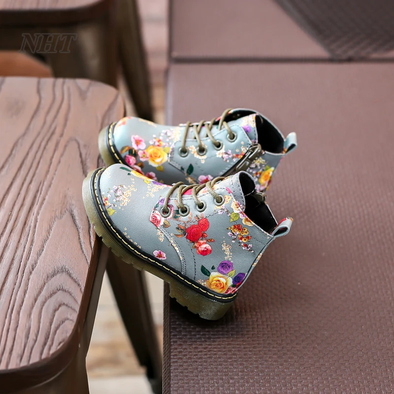 Nauhutu, 2017 cute kids girls boots floral painting nice designers ...