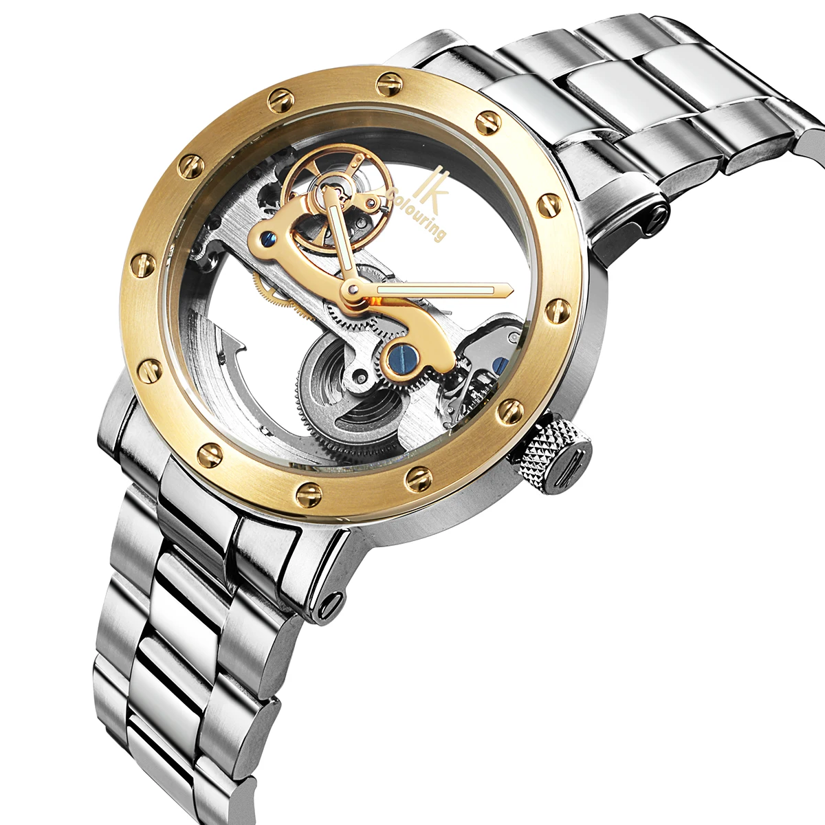 IK Genuine Leather Strap Doublesided Transparent Hollow Automatic ...