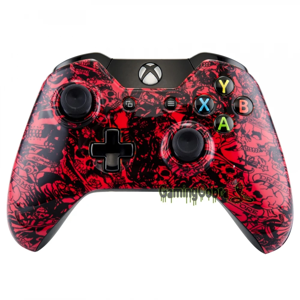 For Xbox One Controller Game Cutomized Front Shell Mod Grave Red Skull ...