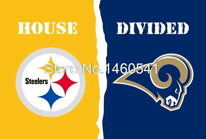 Pittsburgh Steelers St. Louis Rams House Divided Flag 3ft x 5ft ...