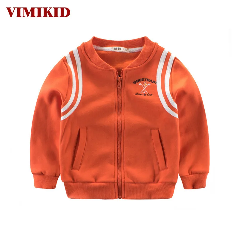 VIMIKID Boys Clothing Coat Fall New Long sleeved O neck Solid Color ...