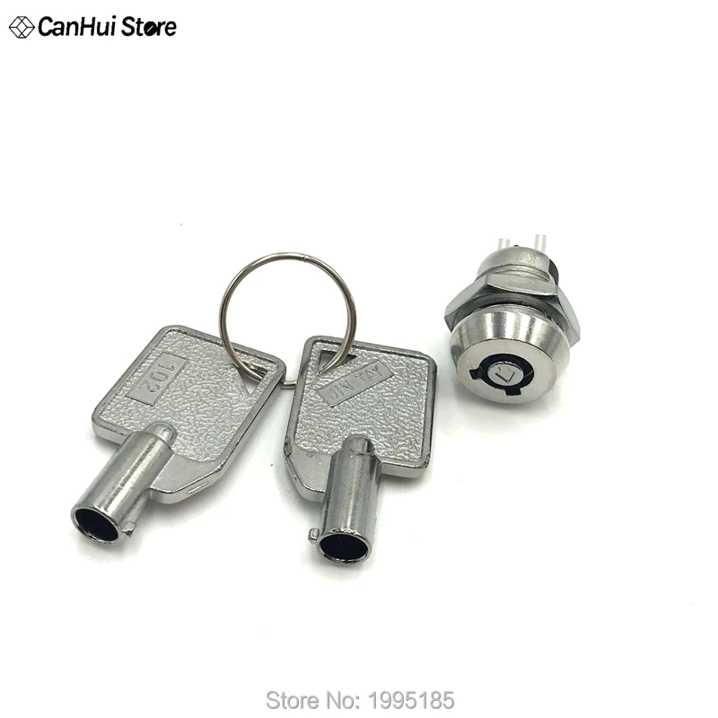 1PCS Key Switch D102 12mm Micro Barrel Electronic Key Lock Switch On ...