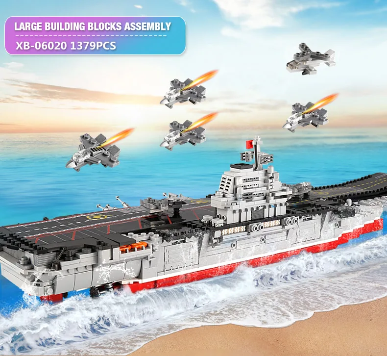 XINGBAO 06020 The Aircraft Ship Battleship Set Building Blocks ...