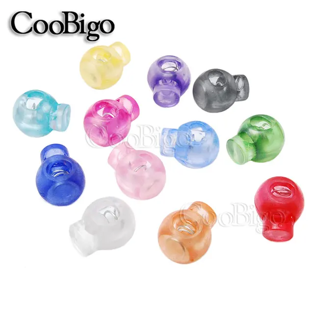 5pcs Plastic Cord Lock Stopper Toggle Clip Clear Spring for Shoelace ...