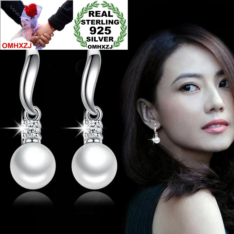 OMHXZJ ювелирных изделий Мода джокер OL стиль для женщин подарок мягкая красота жемчуг 925 пробы ...