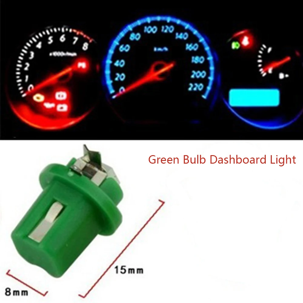 12v Green B8 5d 509t B8 5 5050 Led 1 Smd T5 Lamp Dashboard Light 10pcs