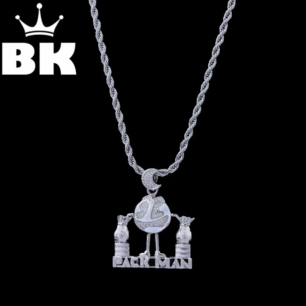 THE-BLING-KING-Custom-Pack-Man-Necklace-Hip-Hop-Full-Iced-Out-Cubic ...